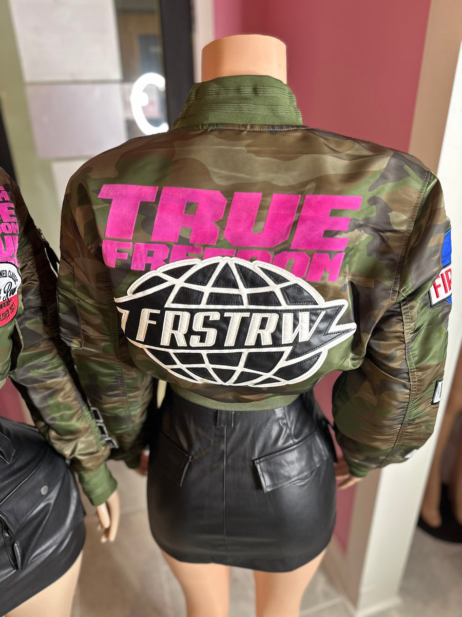 Camo Patchwork Bomber Jacket – Luxechic Couture